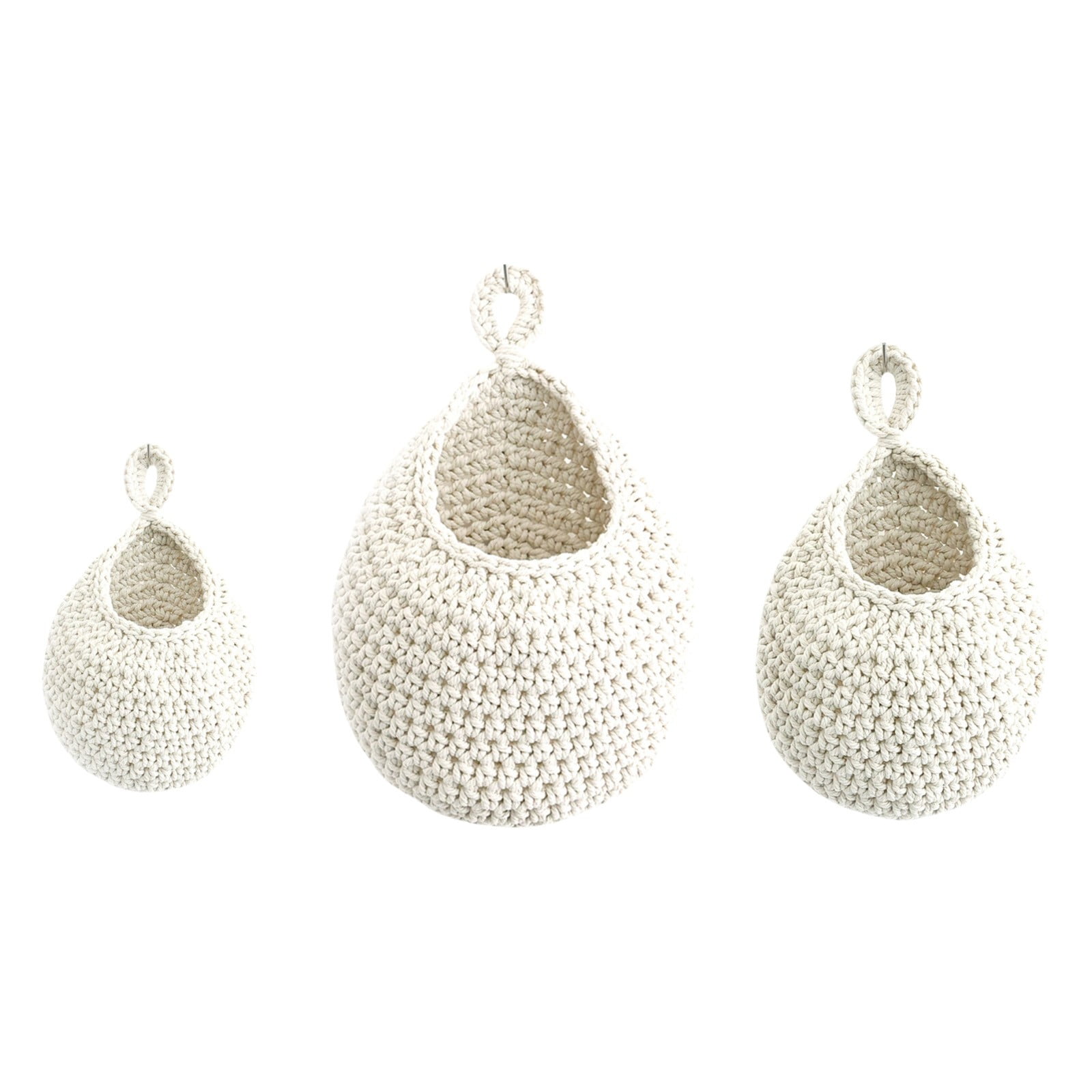 Hanging Fruit Baskets for Kitchen - 3 Pack Boho Wall Hanging Basket ...