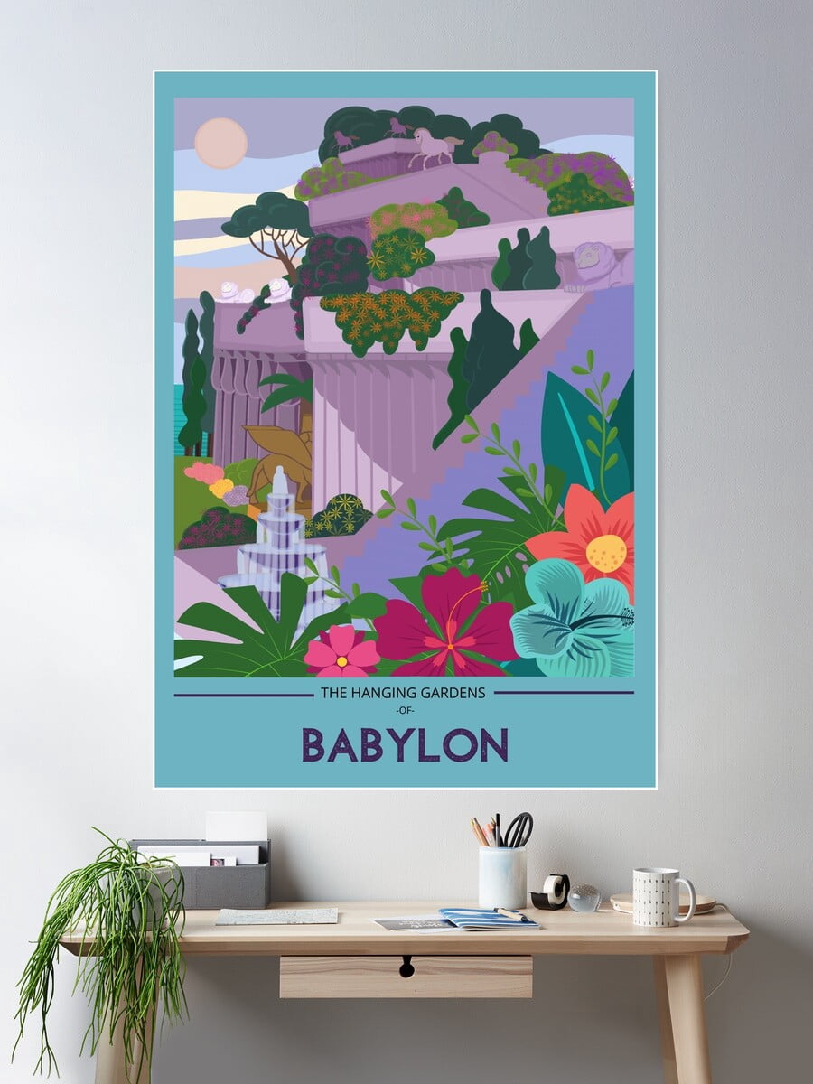 Hanging Gardens Of Babylon Poster Wall Art, Modern Wall Decor For ...