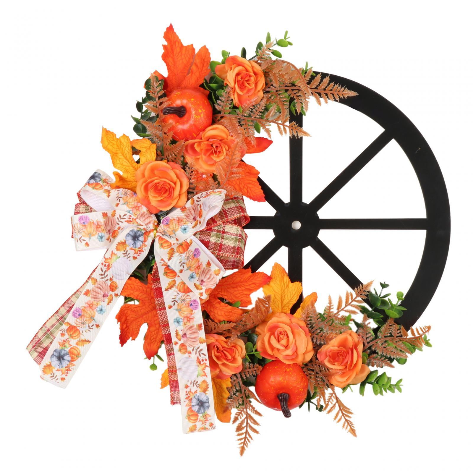 Hanging Garland Artificial Fall Wreath Artificial Pumpkins Autumn ...