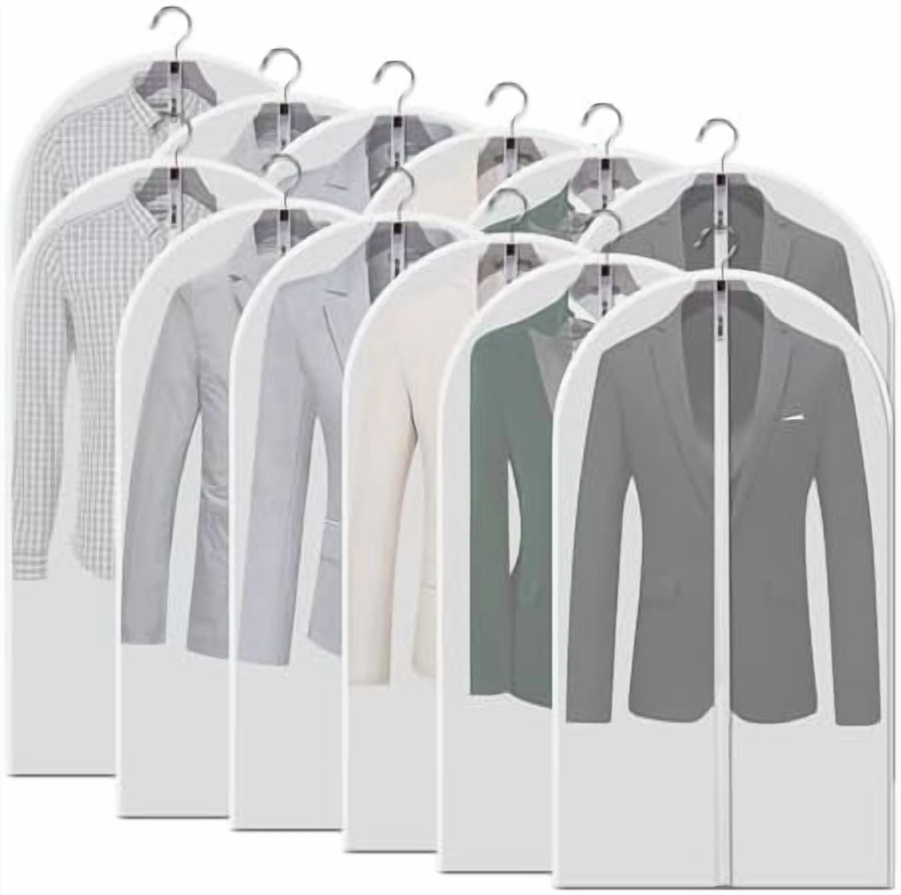 Hanging Garment Bags 12 Piece Set - 40 Inch Translucent Dust Proof ...