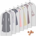 Hanging Garment Bags 7 Piece Set - 60 Inch Translucent Dust Proof ...