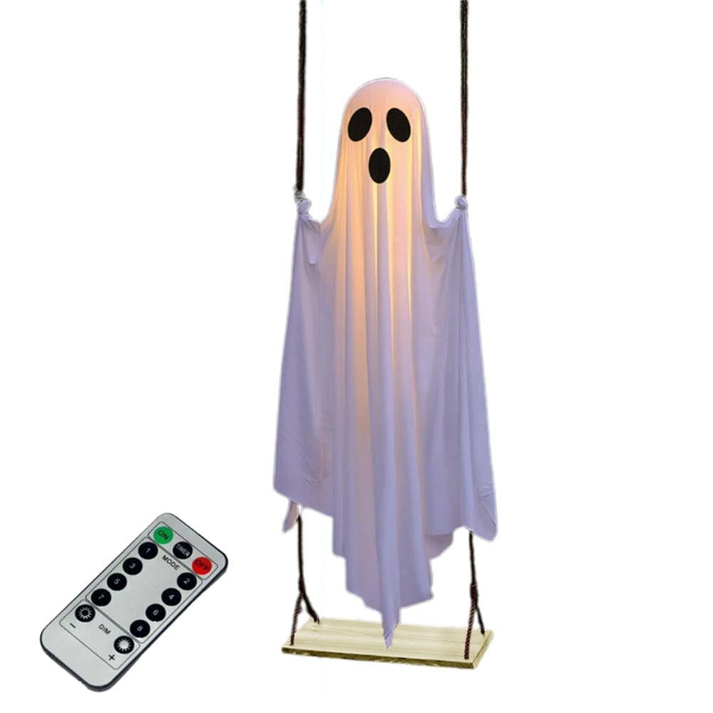 Hanging Ghost Swing,5ft Large Ghosts on a Swing Decor with Remote ...