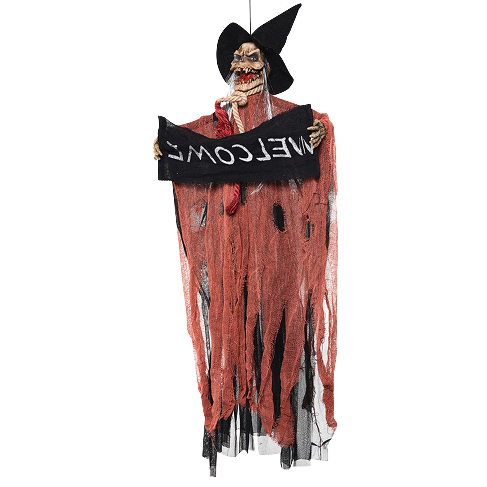Hanging Grim Reaper Decorations, "Wlcome" Skull Decoration,Halloween ...