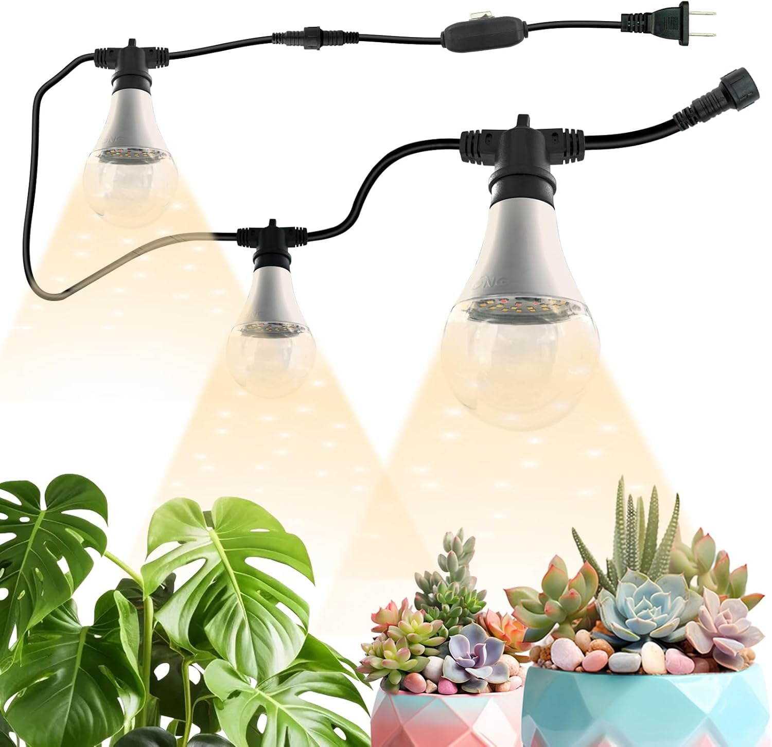 Hanging Grow Light String Bulbs LED Growth Bulb A25, Full Spectrum ...