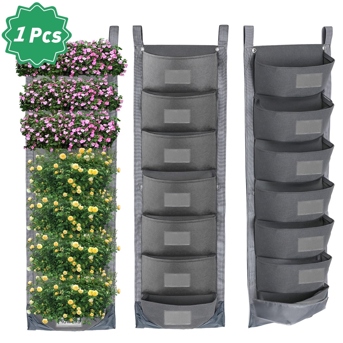 Hanging Grow bags Garden Grow Bag with 7 Pockets,Waterproof Wall ...