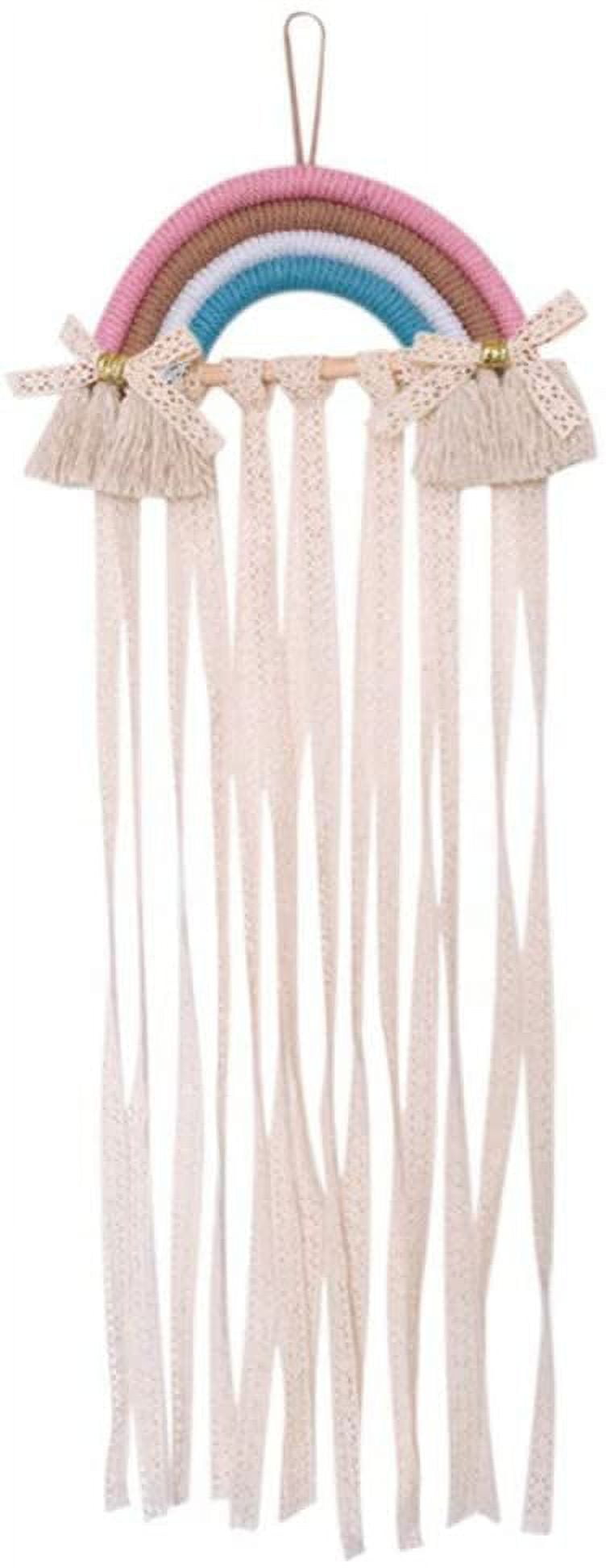 Hanging Hair Clips Hanger Headband Storage Organizer Macrame Bow Holder ...