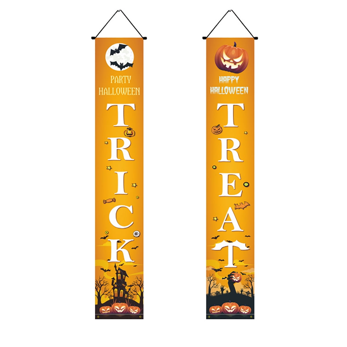 Hanging Halloween Door Decorations,12×71inch Front Porch Sign Decor ...