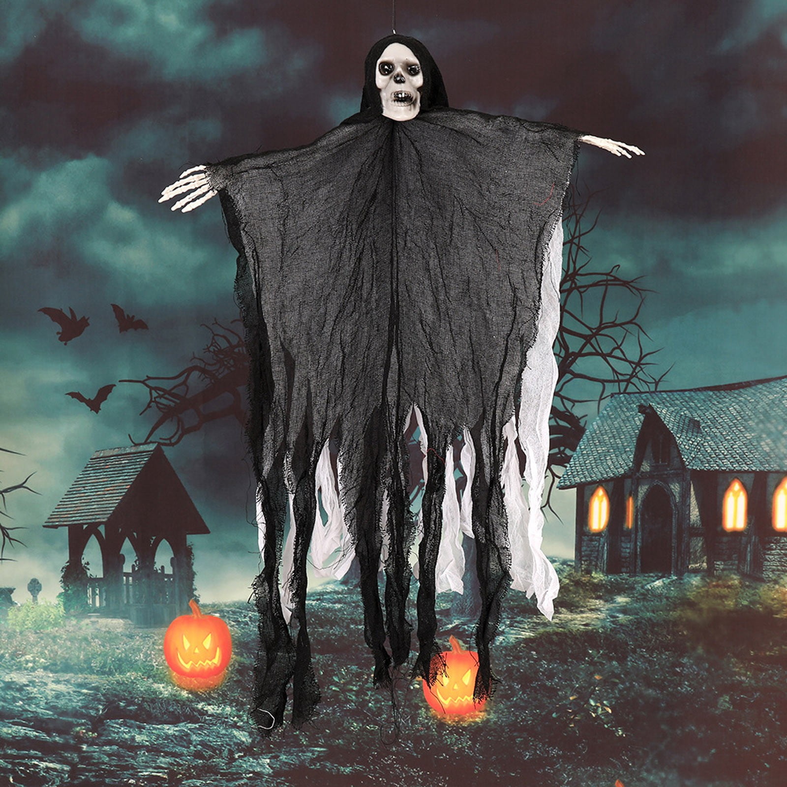 Hanging Halloween Skeleton Ghost Decoration, Grim Reaper for Halloween ...