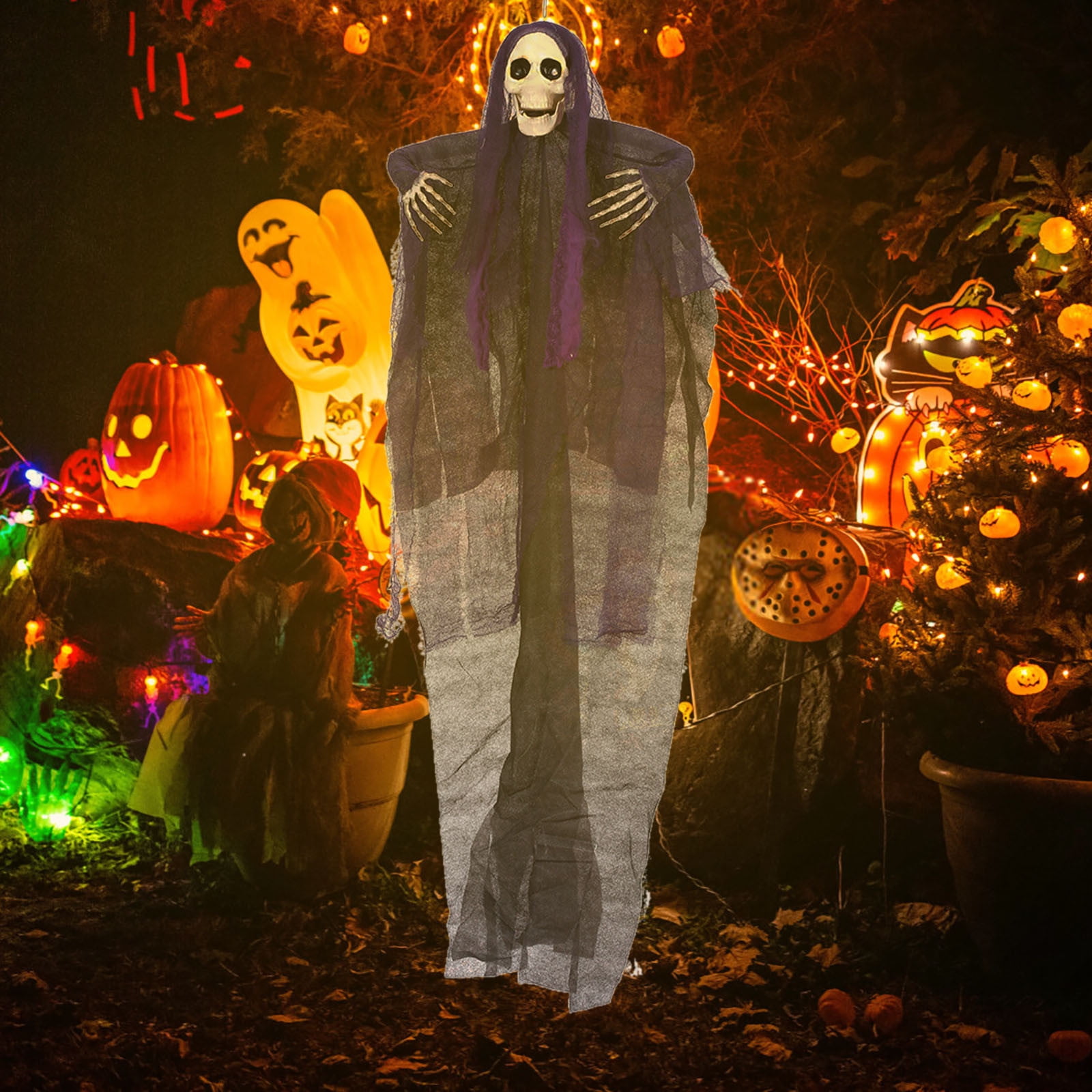 Hanging Halloween Skeleton Ghost Decorations - Flying Grim Reaper ...