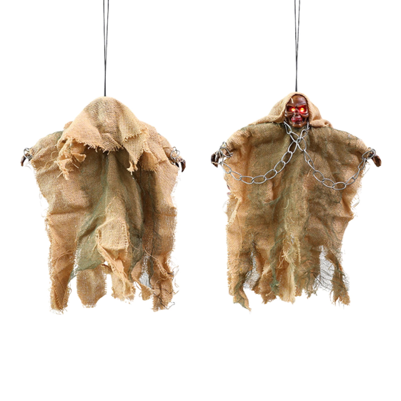Hanging Halloween Skeleton Ghosts Decorations with Lighting Eye, Grim ...