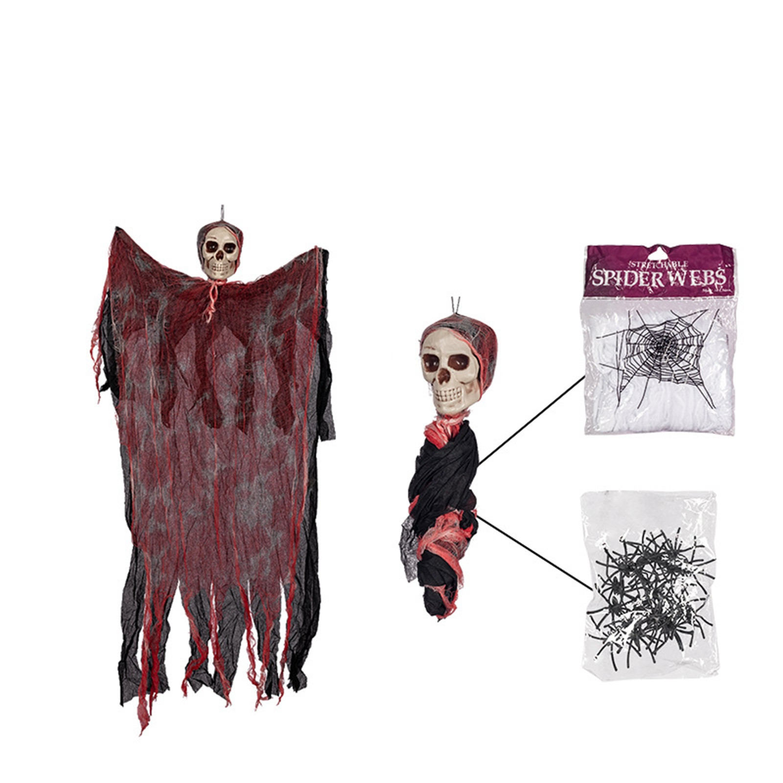 Hanging Halloween Skeleton Ghosts Outdoor Yard Bloodcurdling Animated ...