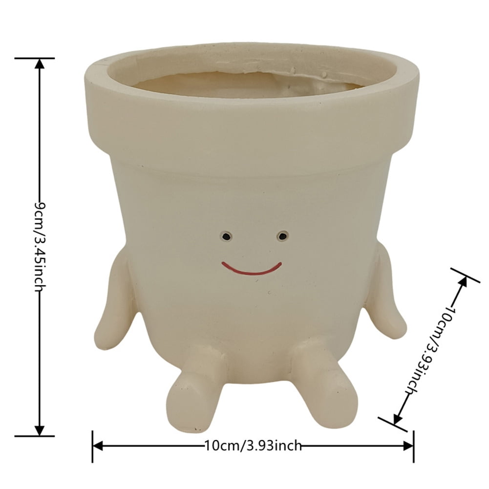 Hanging Hammock Planter Resin Swing Smile Face Planter Creative Cute ...