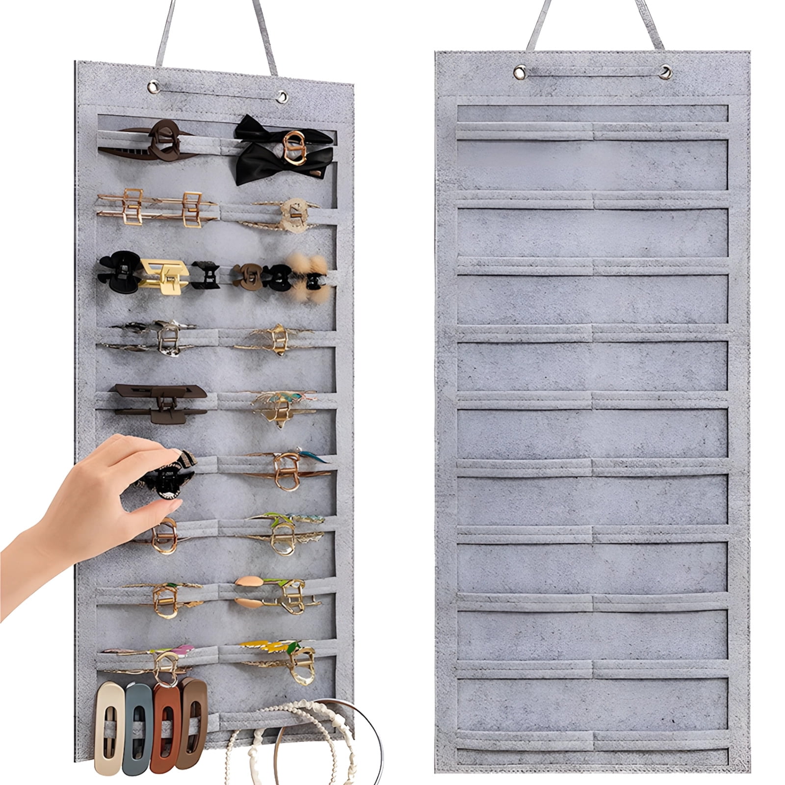 Hanging Headband Holder Organizer for Women, Felt Headband Rack with 6 ...