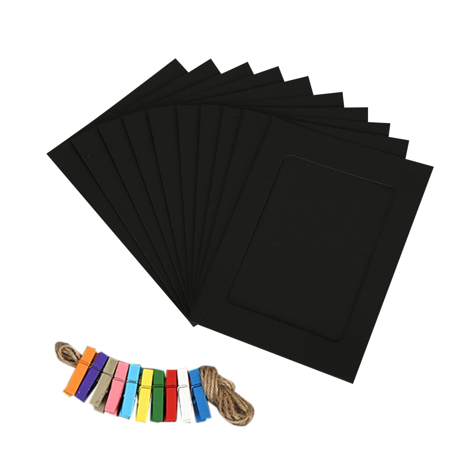 Hanging Hemp Rope Colored Paper Photo Frame 5 Inches Black Paper Photo ...