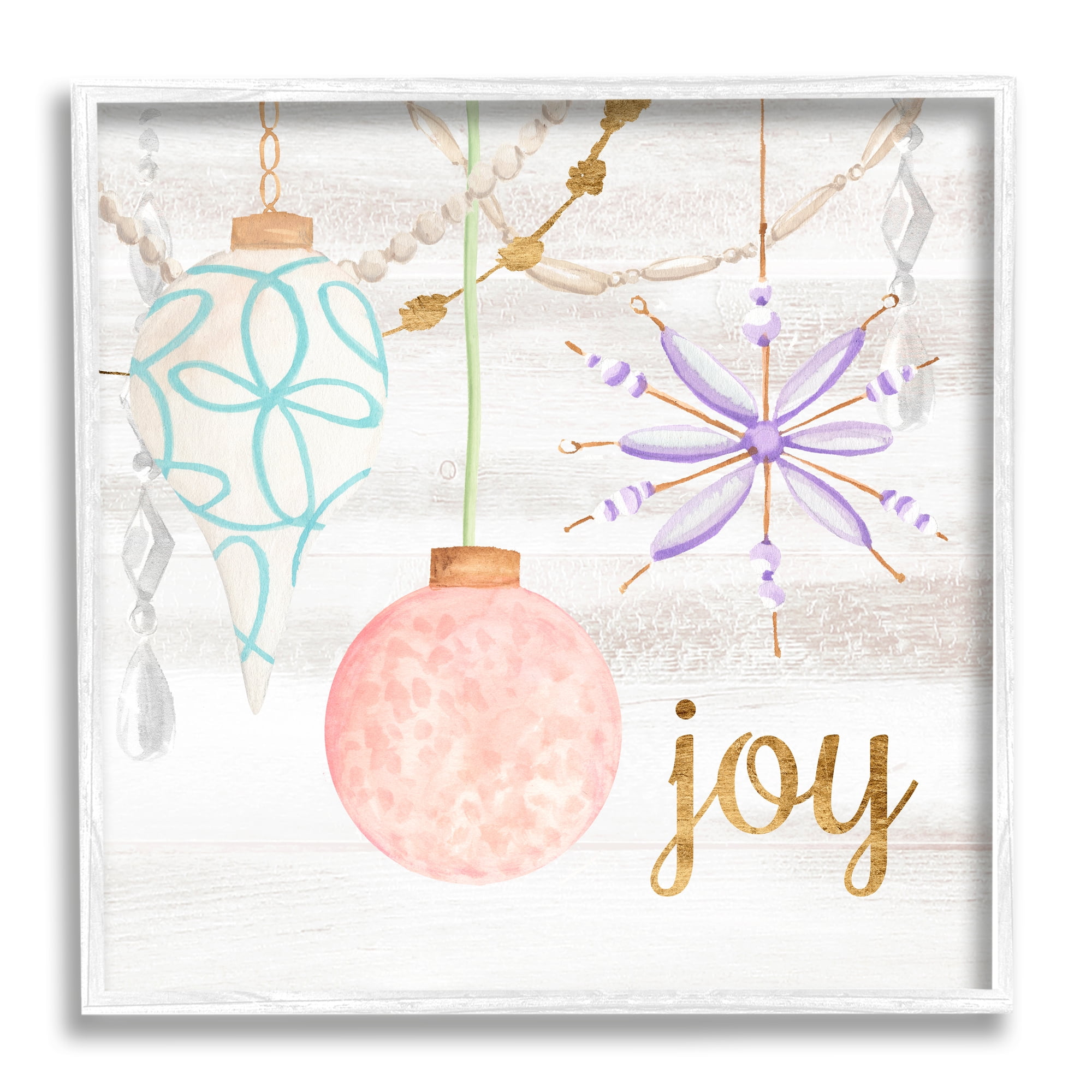 Hanging Holiday Ornaments Festive Joy Glam Text Inspirational Graphic ...