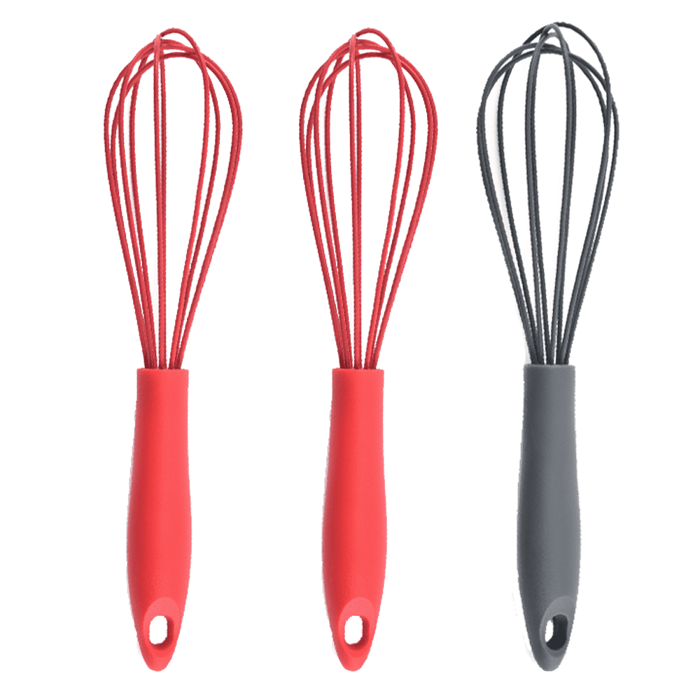 Hanging Hook Stainless Steel Egg Beater Silicone Whisk, Stainless Steel ...