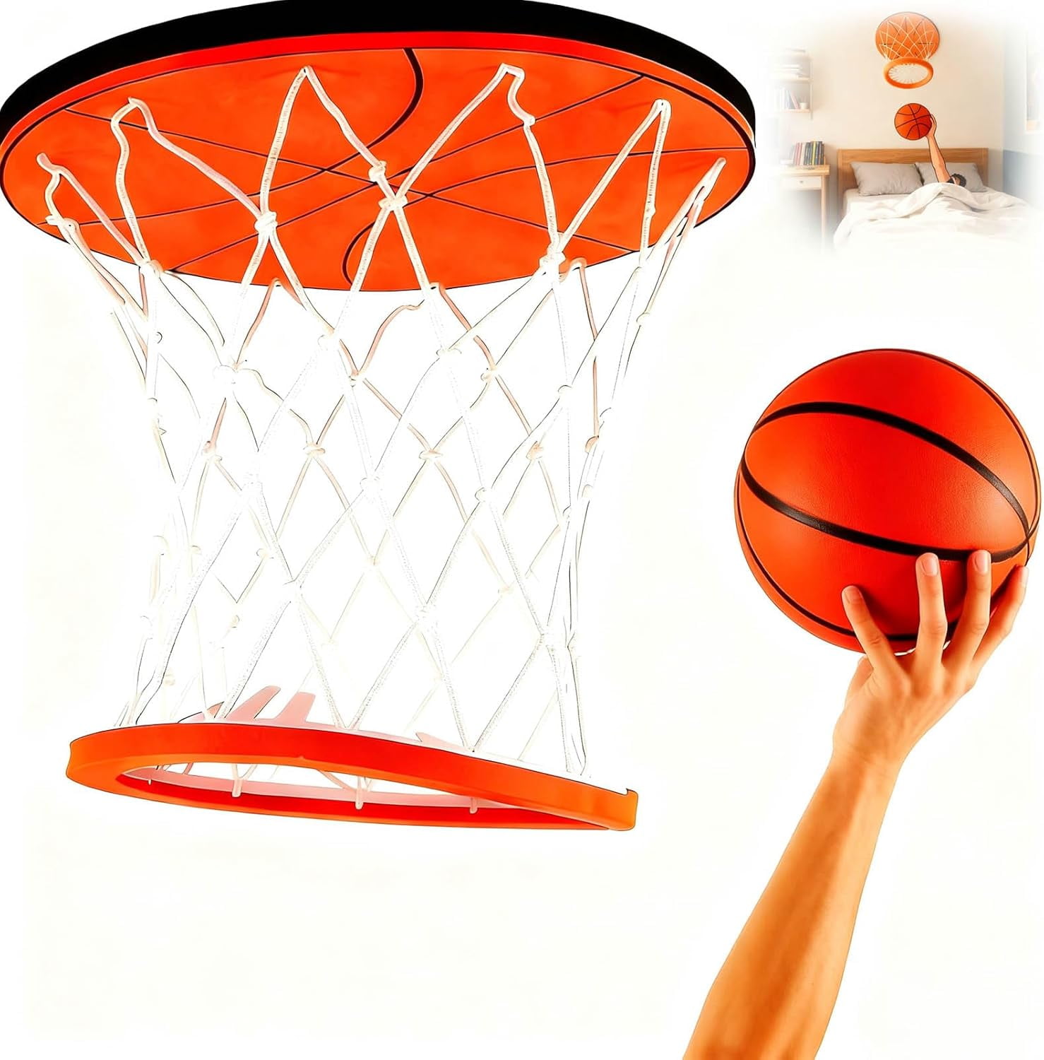 Hanging Indoor Basketball Hoop on The Ceiling, Mini Basketball Game for ...