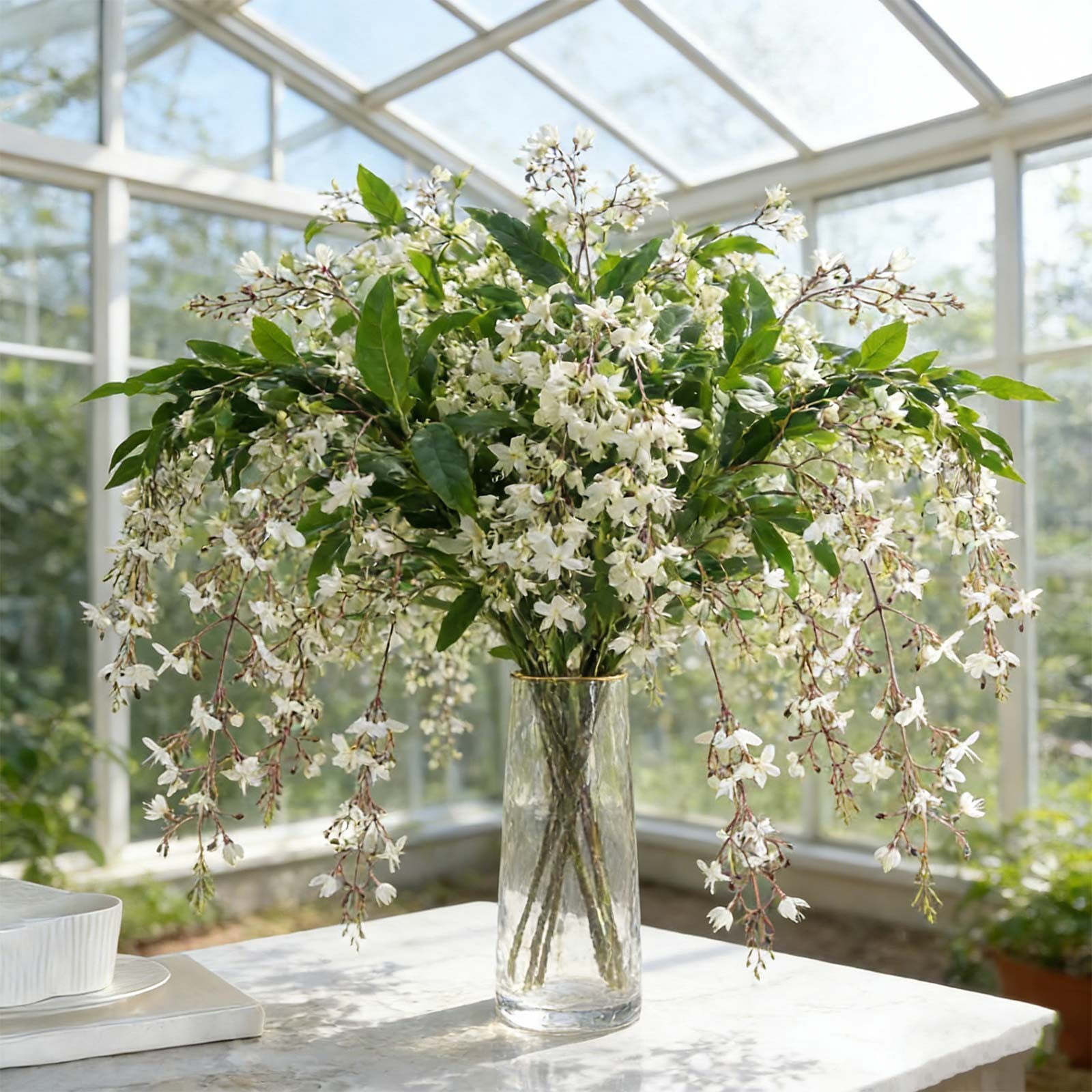 Hanging Jasmine Artificial Vines, 1-Pack Long Trailing Faux Flowers ...