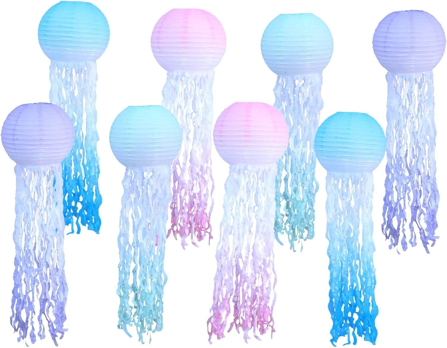 Hanging Jellyfish Paper Lanterns,10 inch Jelly Fish Decoration,Under ...