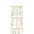 Hanging Jewelry Organizer Macrame Necklace Holder with 30 Hooks Wall ...