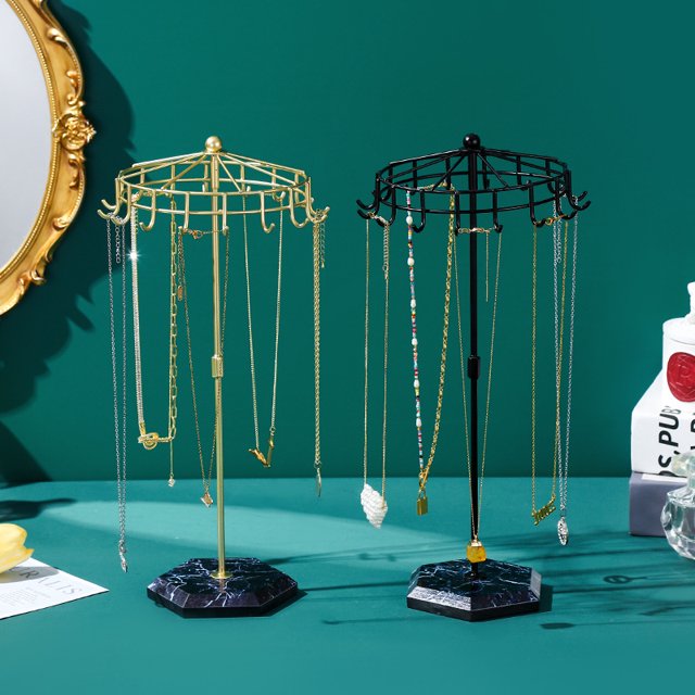 Hanging Jewelry Organizer Umbrella Shaped Necklace Display Stand ...