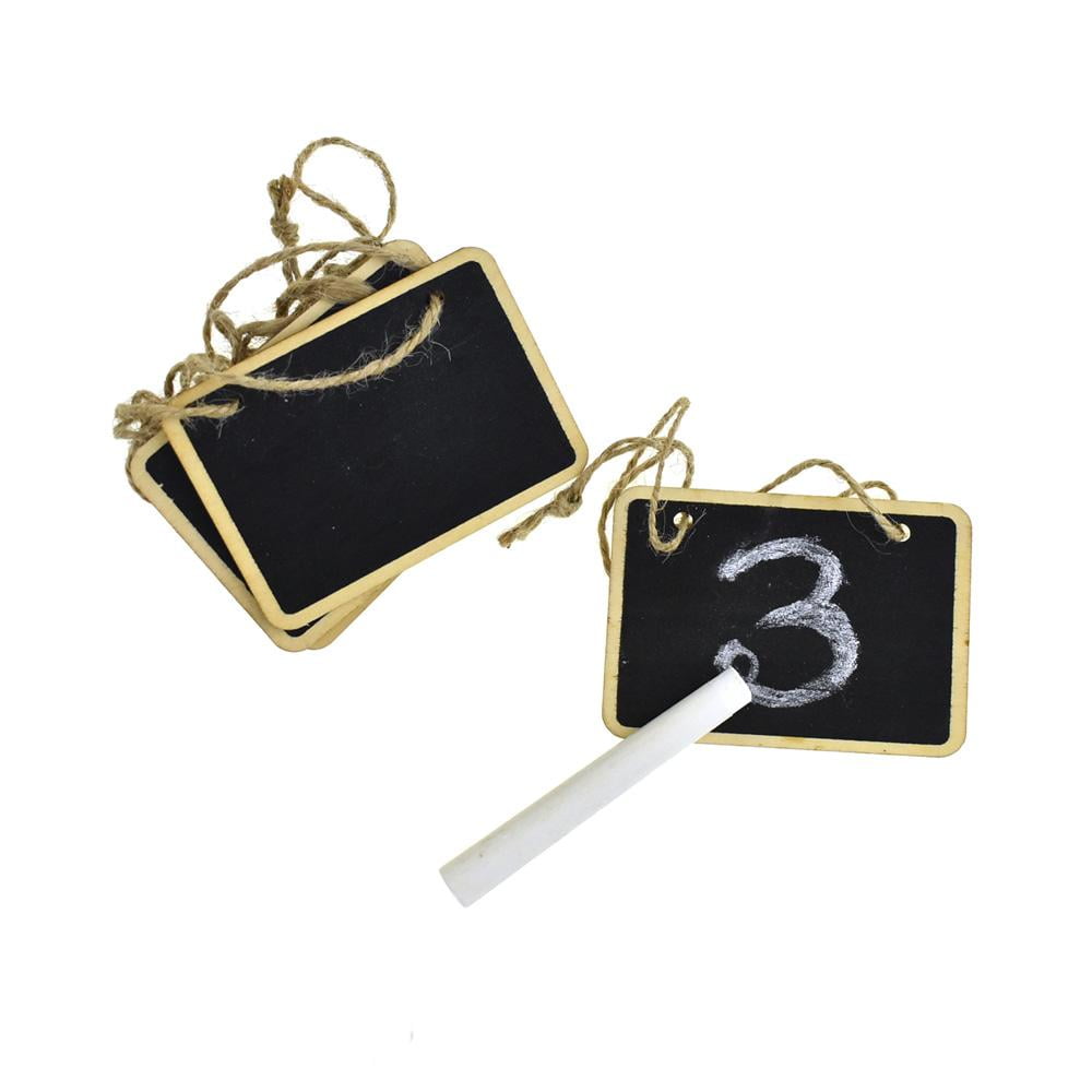 Hanging Jute Twine Rectangular Chalkboard Signs + Chalk, 3-Inch, 6 ...