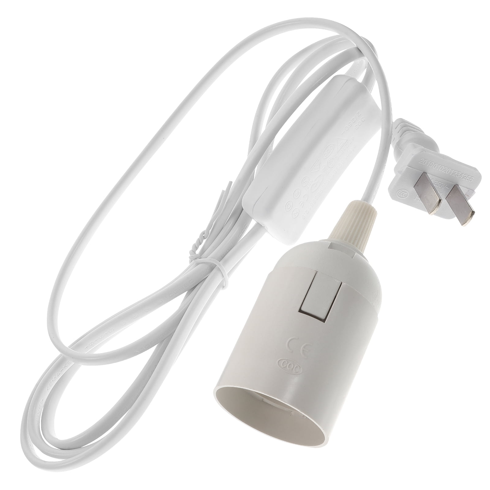 Hanging Lamp Holder with Wire Cord Plastic Light Bulb Socket Pendant ...