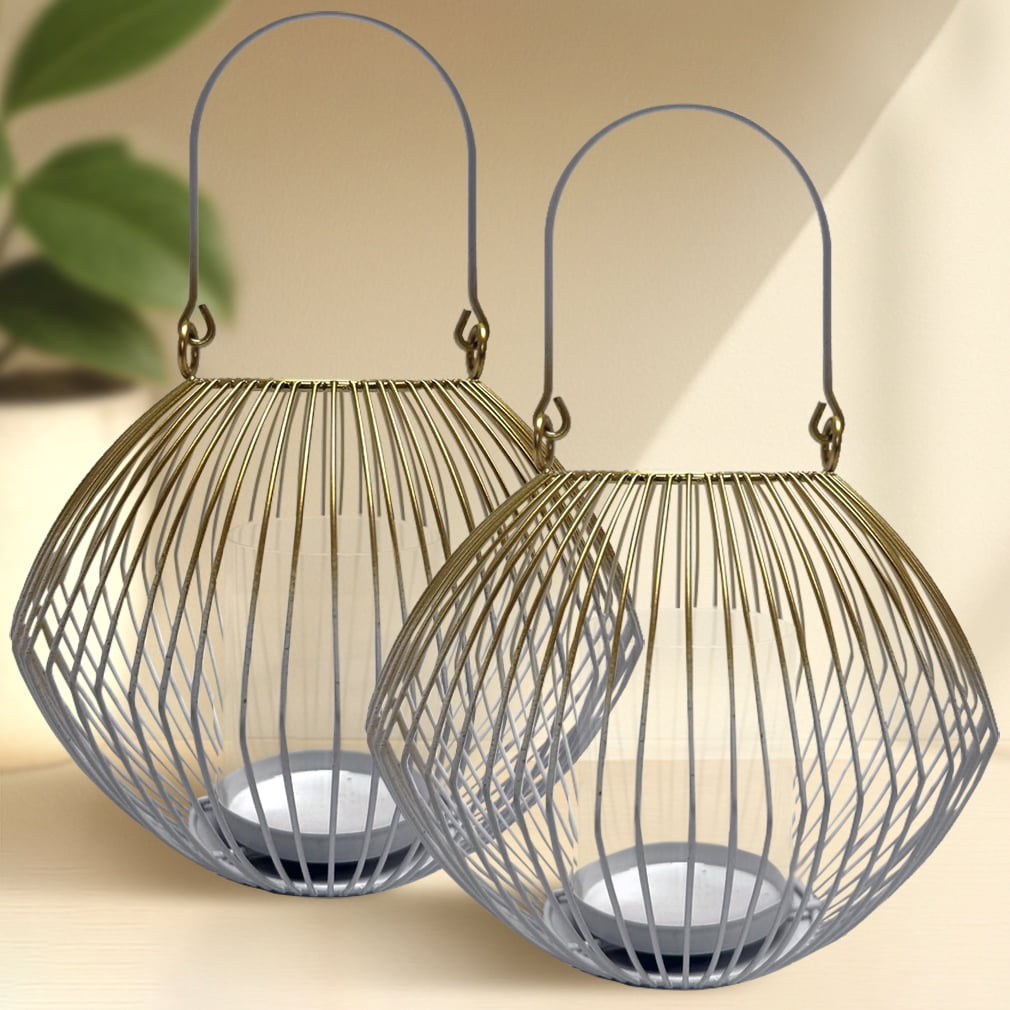 Hanging Lantern - Decorative Metal Candle Holder for Home Decor Patio ...