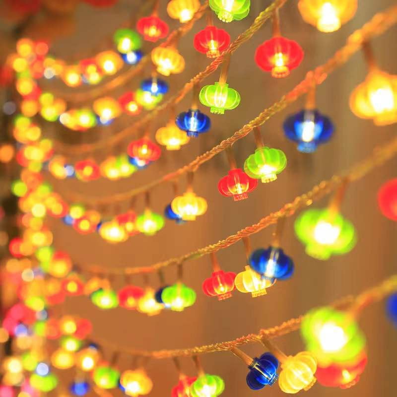 Hanging Lanterns String Lights Chinese New Year String Lights Battery ...