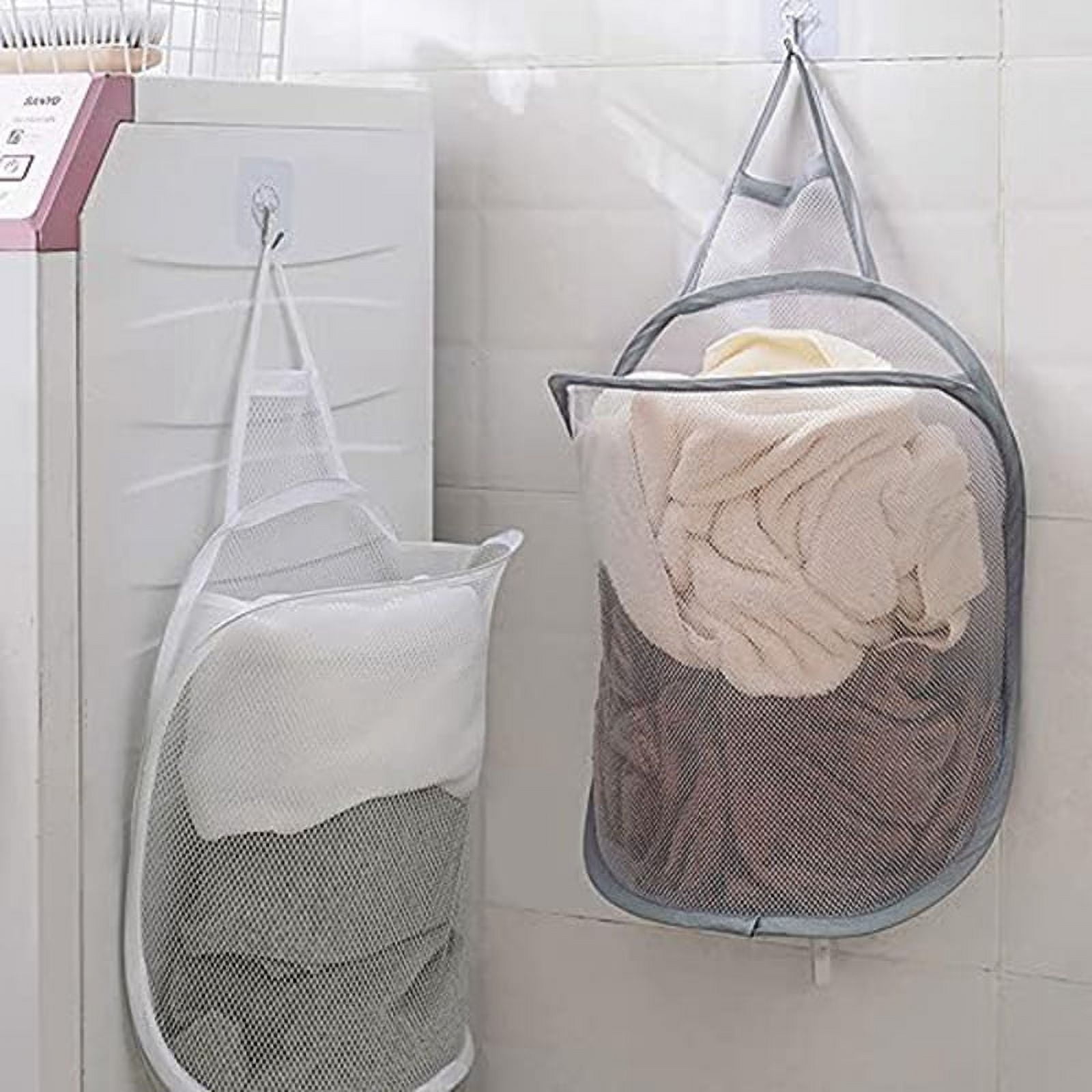 Mesh Small Wall Laundry Baskets, Hanging Laundry Hamper, for Hotel ...