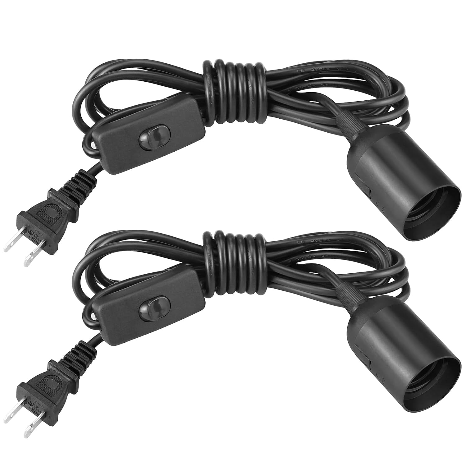 Hanging Light Socket with Cord and Switch E26 E27 3M Long Cable for ...