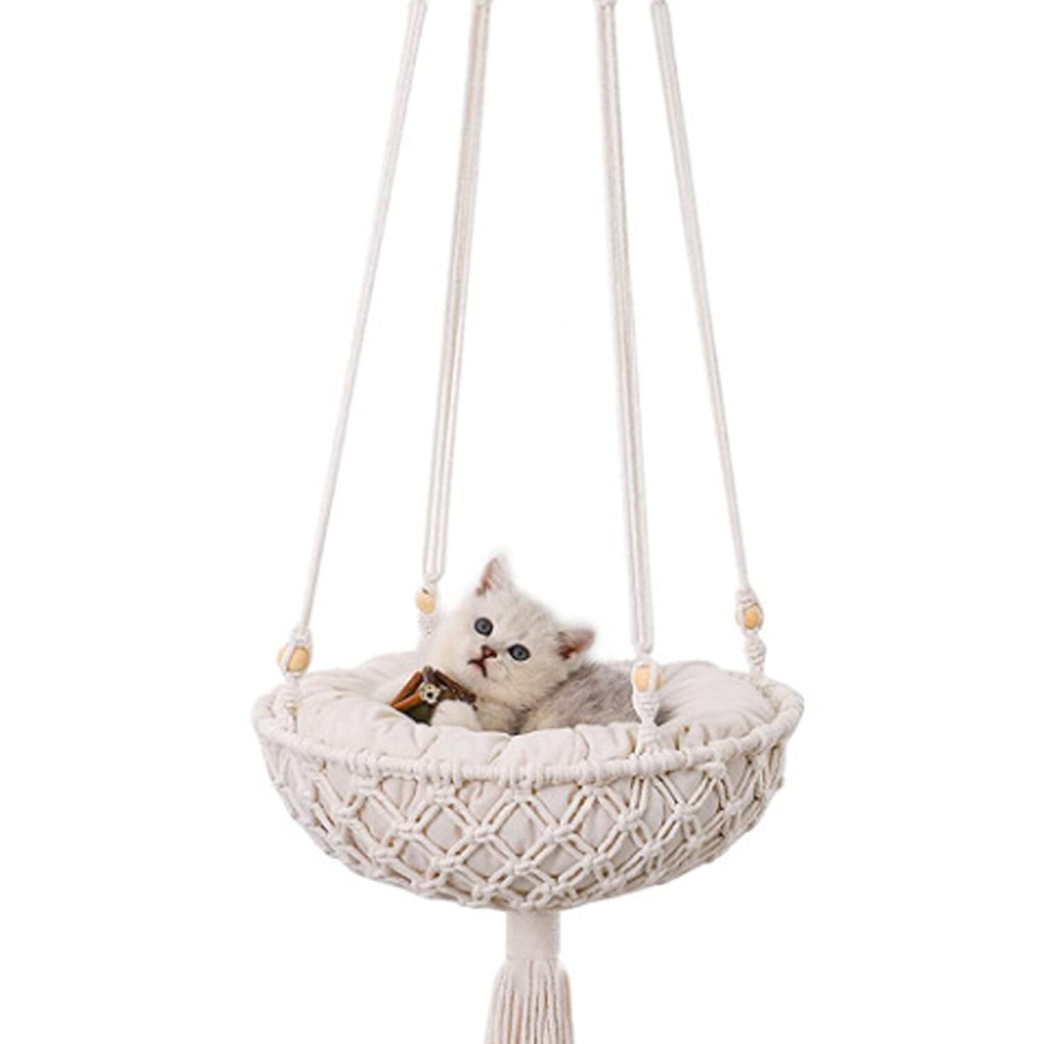 Hanging Macrame Cat Hammock Bed, Cat Swing Bed Space Saving Window ...