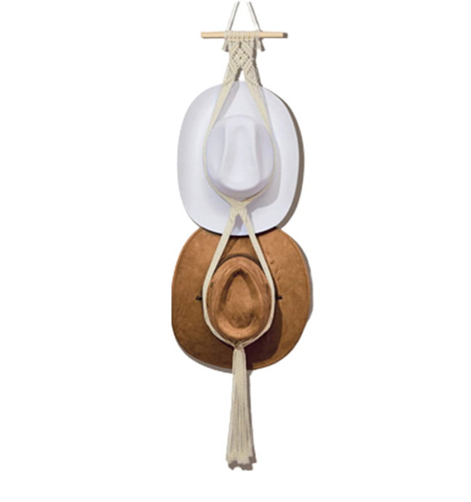 Hanging Macrame Cotton Cord Hat Rack Finely Woven Flexible Hat ...