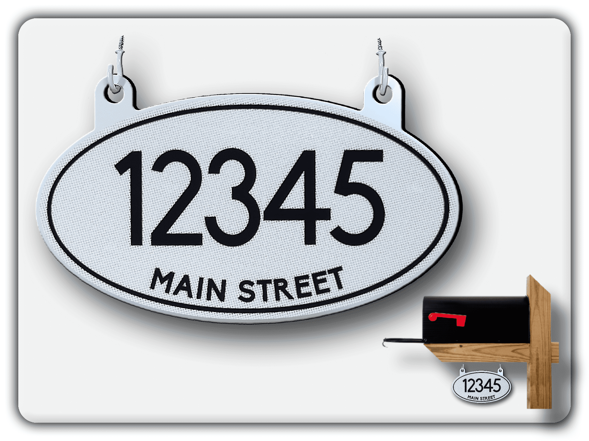 Hanging Mailbox Numbers, Super Reflective Customized Oval Mailbox ...