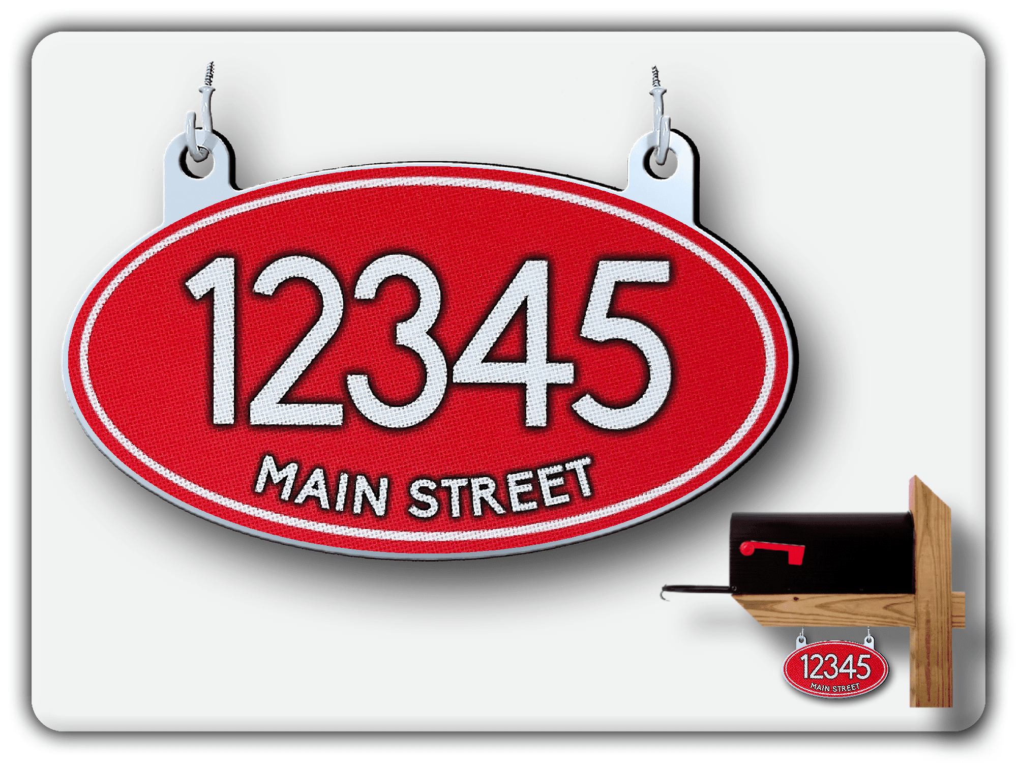 Hanging Mailbox Numbers, Super Reflective Customized Oval Mailbox ...