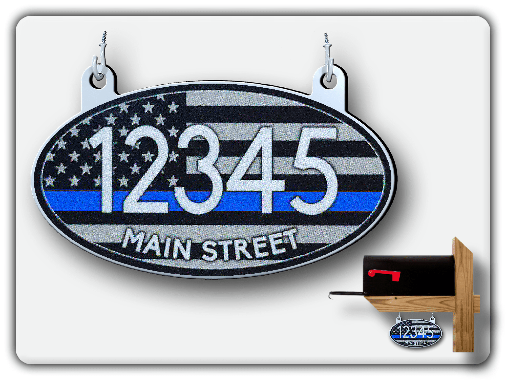 Hanging Mailbox Numbers, Super Reflective Customized Oval Mailbox ...