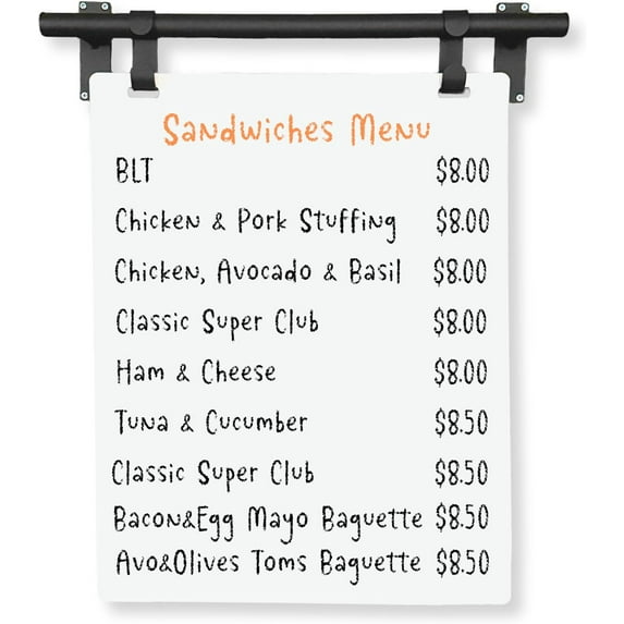 Hanging Menu Contemporary Style Chalkboard Sign, Metal Menu Display ...