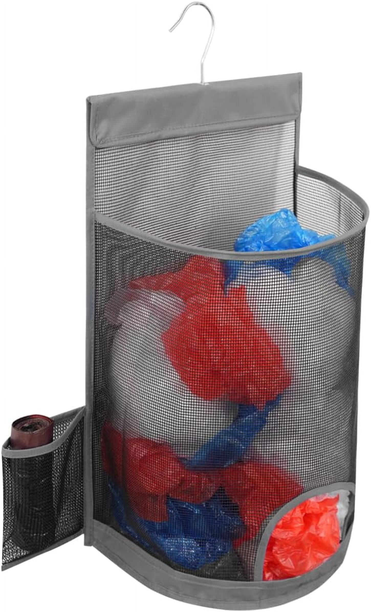 Hanging Mesh Grocery Bag Holder,Plastic Garbage Bag Dispenser Organizer ...