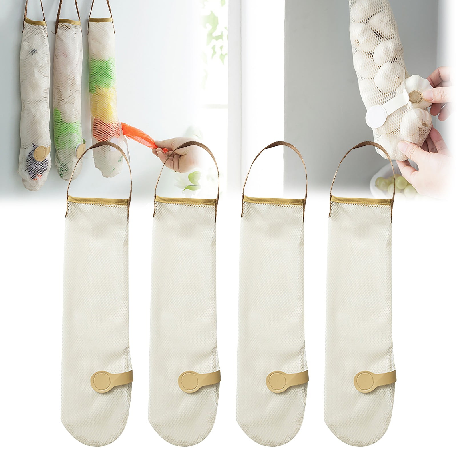 Hanging Mesh Storage Bags onion Bags Mesh Garlic Mesh Bags Potato Bags ...