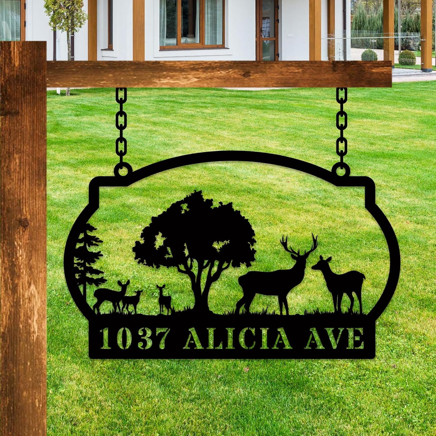 Hanging Metal House Numbers, Personalized Metal House Numbers for ...