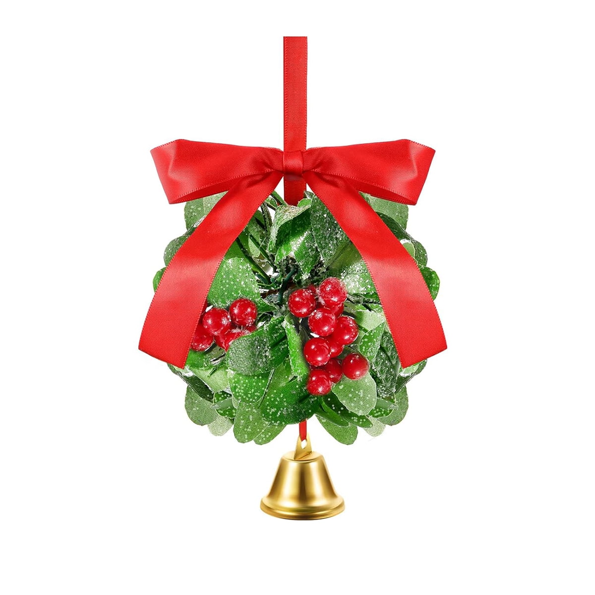 Vorkoi Hanging Mistletoe Ball, Christmas Tree Ornament, Artificial ...
