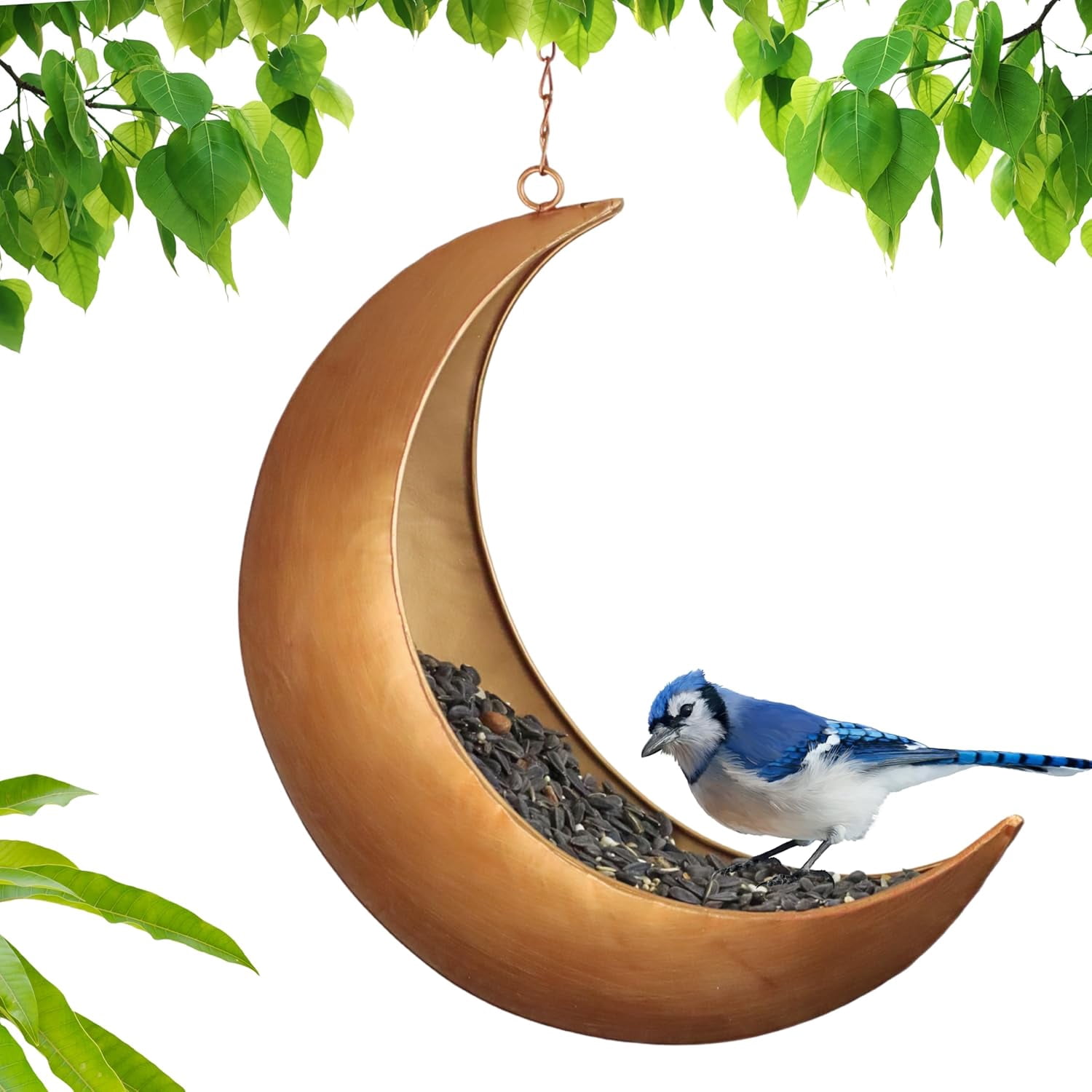 Hanging Moon Bird Feeder – Unique Metal Bird Feeders for Outdoors ...