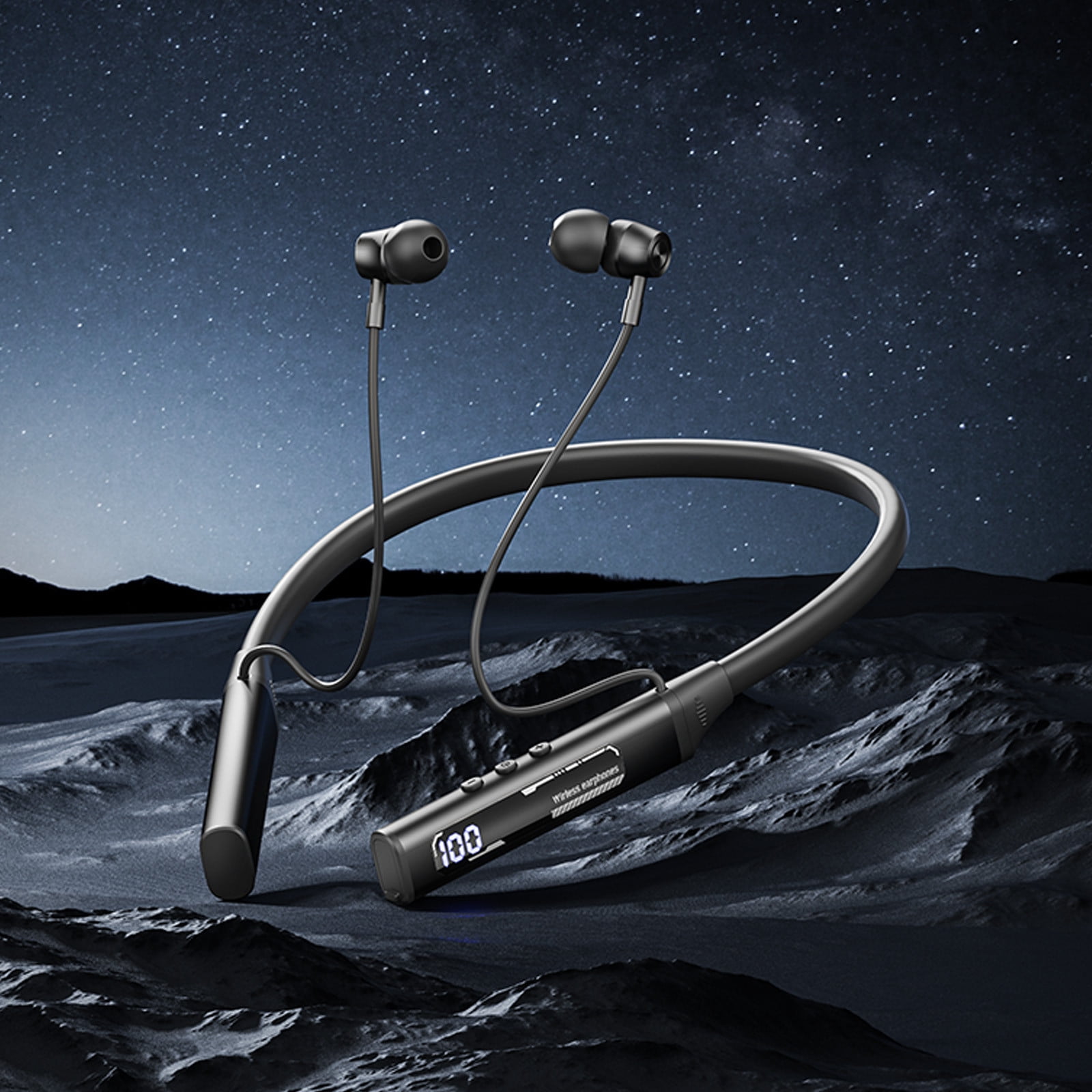 Hanging Neck Wireless Digital Display In Ear Large Capacity Built-in ...