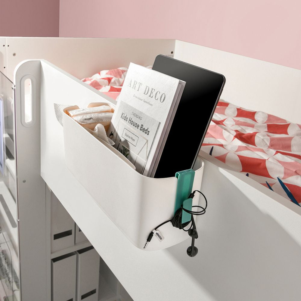 Hanging Organizer Storage Storage Box with Hooks for Bedside Dorm Bunk ...