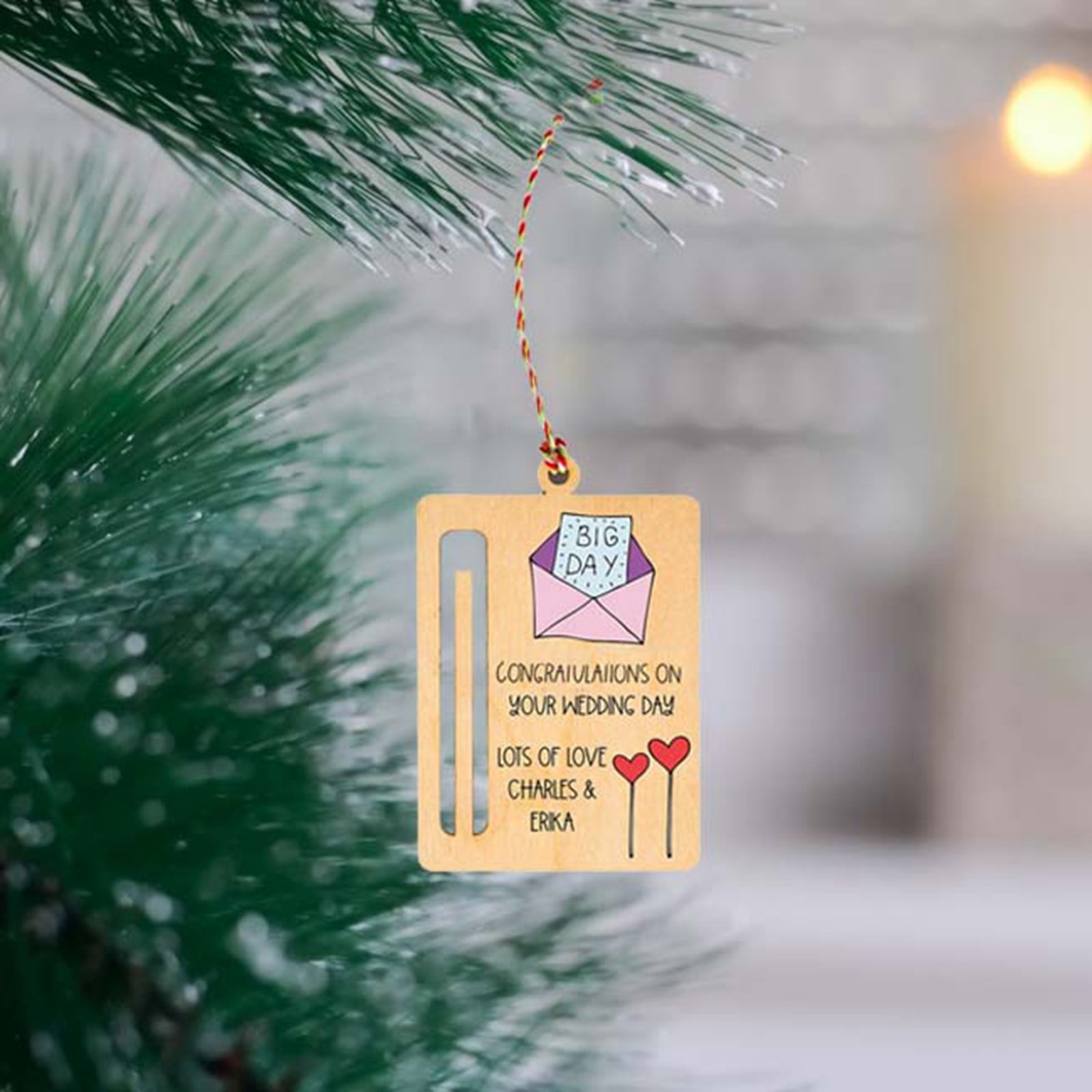 Hanging Ornament Creative Wooden Gift Clamp For Wedding Unique Wedding ...