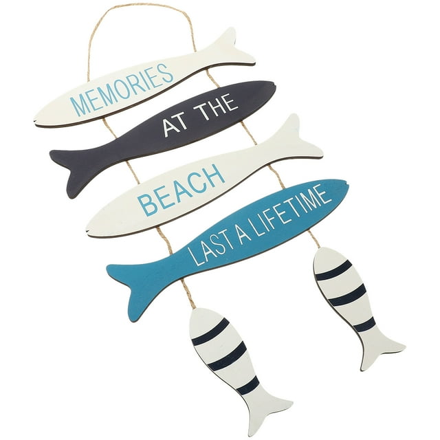 Hanging Ornament Wooden Fish Molding Sign Beach Theme Decor Fish Sign ...