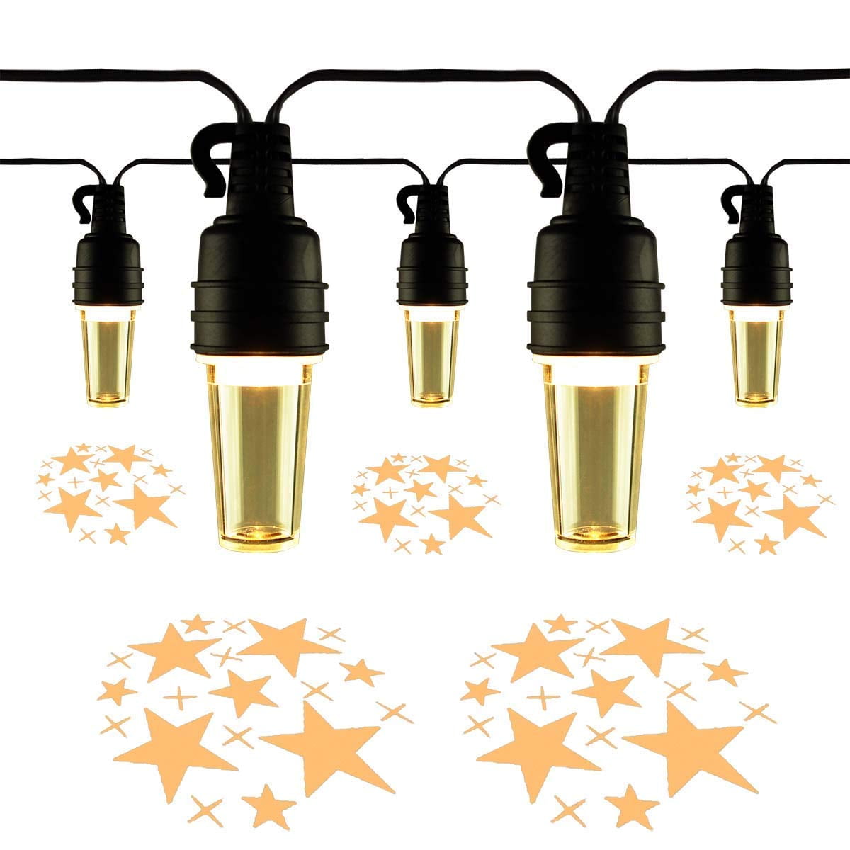 Hanging Outdoor Projector String Lights 10 Colored Decorative LED ...