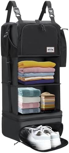 Hanging Packing Cubes for Travel – Portable Closet Organizer with Shoe ...