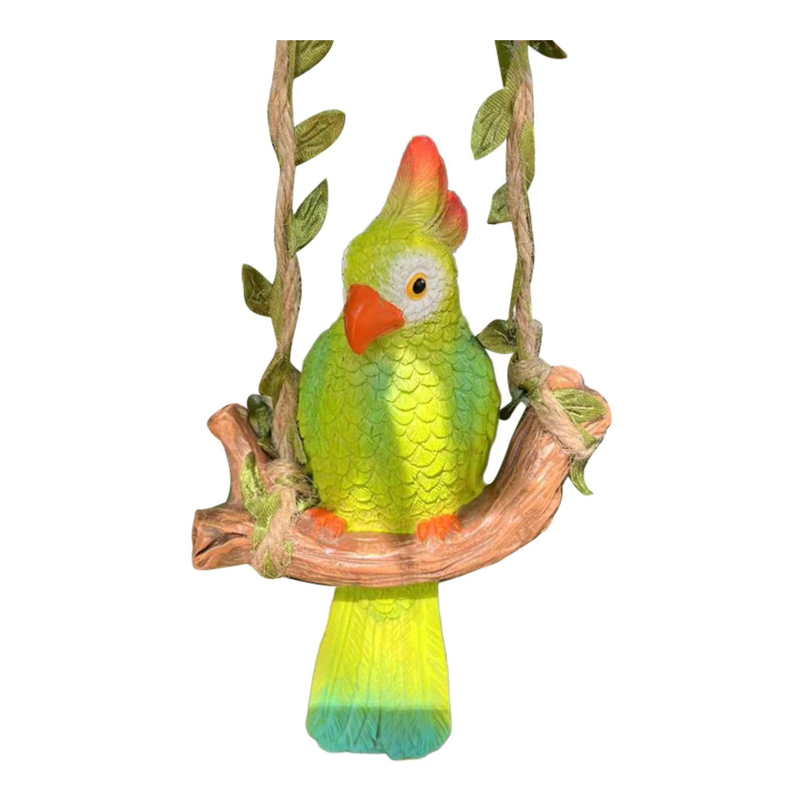 Hanging Parrot Sculpture Resin Ornament Weather Resistant for Garden ...