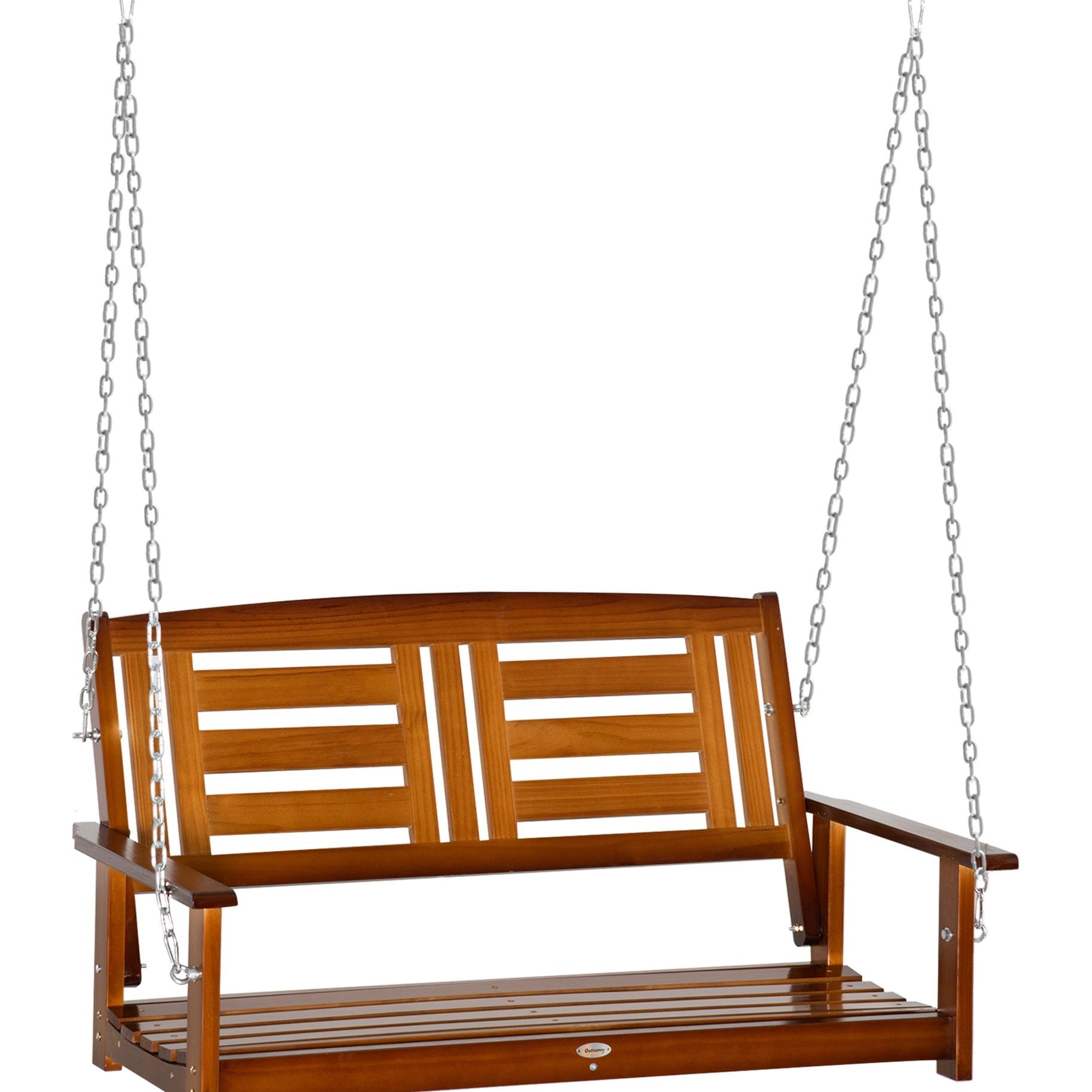 Hanging Patio Swing, 2 Person Front Porch Bench, 550 Lbs Capacity, Pine ...